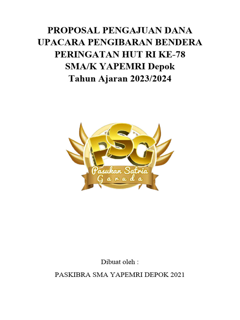 Format 1 Proposal Pengajuan Dana Dan Dispensasi Paskibra SMA YAPEMRI (NON FINALL) (3) Salinan 2 ...