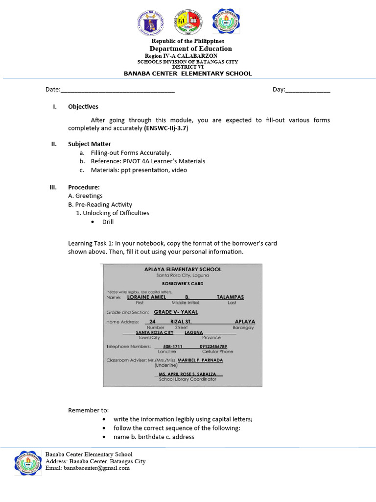 G5 Eng Day 1 Q1 | PDF | Learning | Cognition
