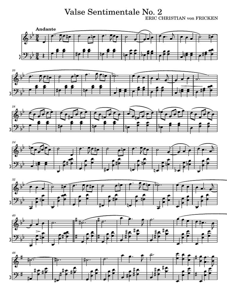 Valse Sentimentale No Eric Christian Von Fricken | PDF