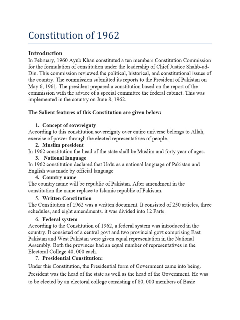 Constitution of 1962 | PDF