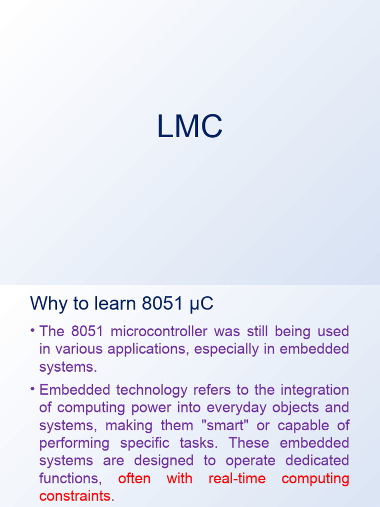 1 LMC | PDF | Embedded System | Microcontroller