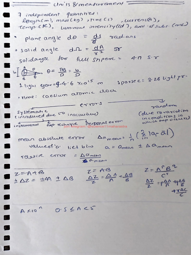 Class 11 Physics All Formulas | PDF