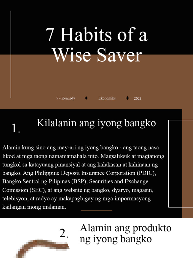 7 Habits of A Wise Saver | PDF