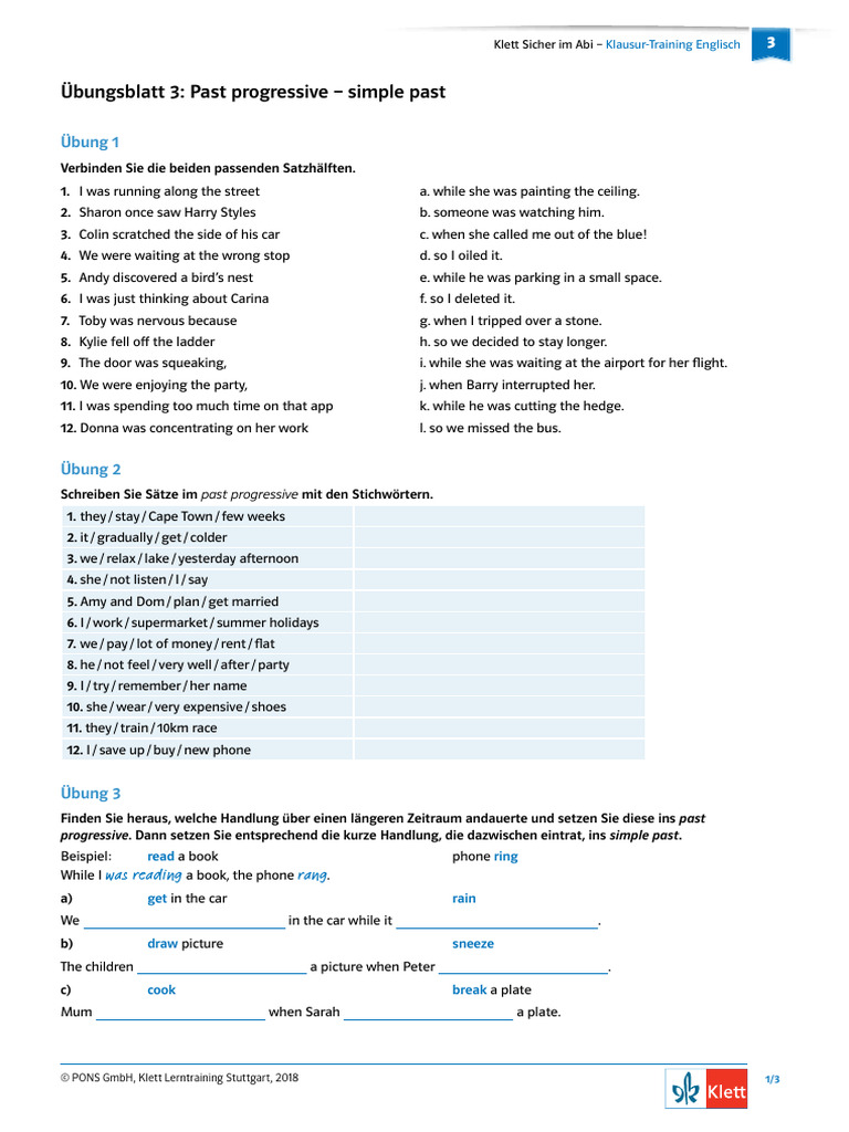 Past Progressive vs. Simple Past | PDF