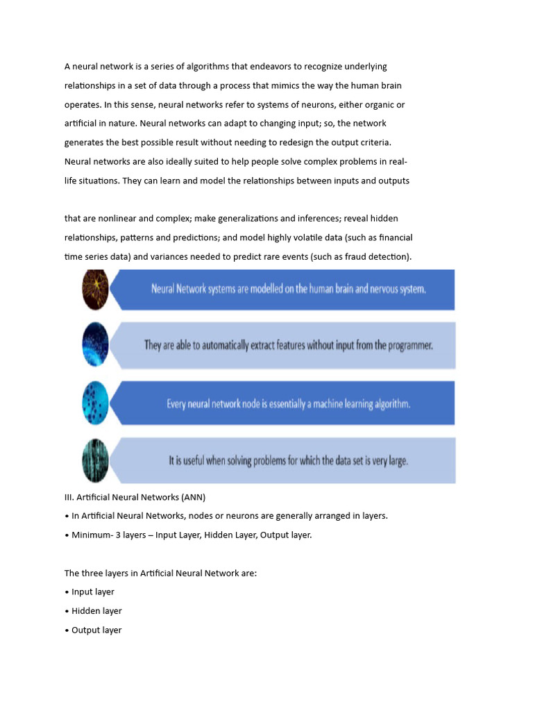 A Neural Network Is A Series of Algorithms That Endeavors To Recognize Underlying | PDF ...