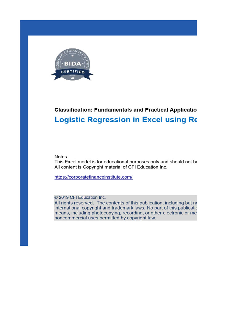 Logistic Regression Excel Regressit | PDF Logistic Regression Excel Regressit | PDF