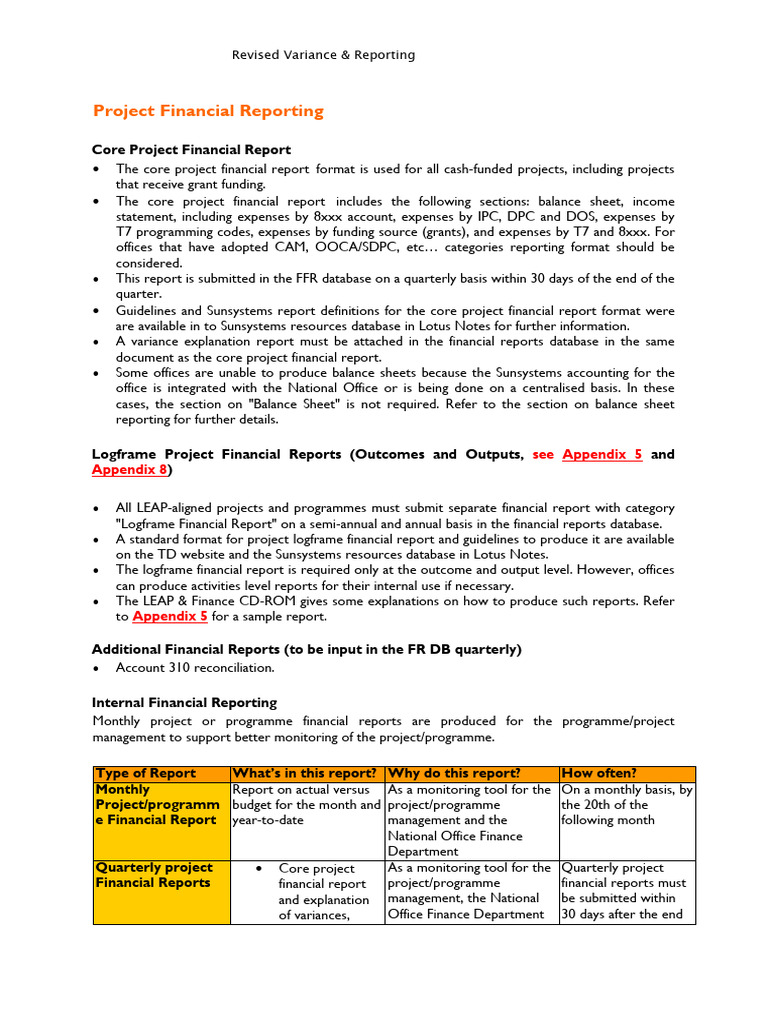 Revised Variance Explanation & Reporting | PDF | Business | Technology ...