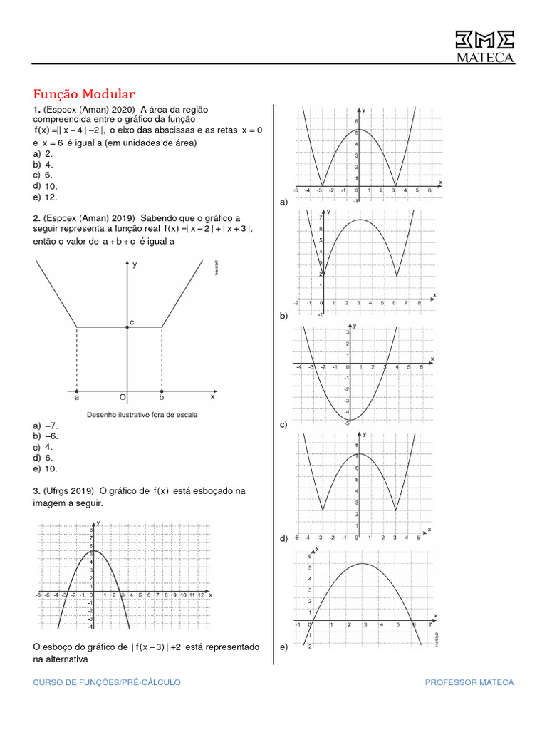Função Modular | PDF | Função (Matemática) | Número real