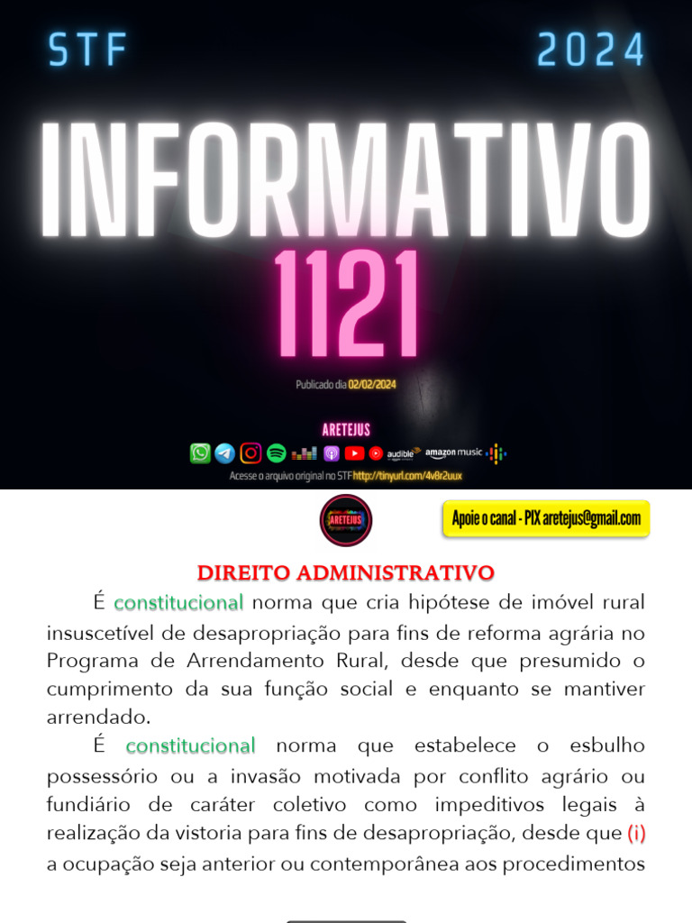 STF Informativo 1121 2023 | PDF