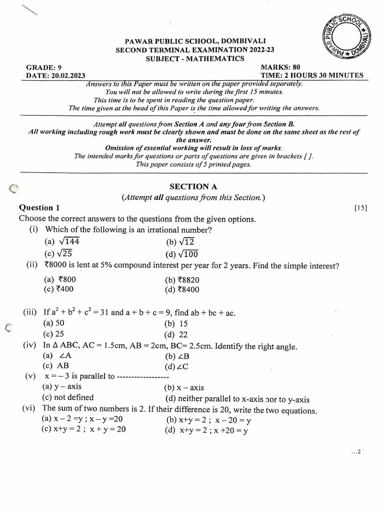 Geade 9 Math | PDF | Area | Triangle