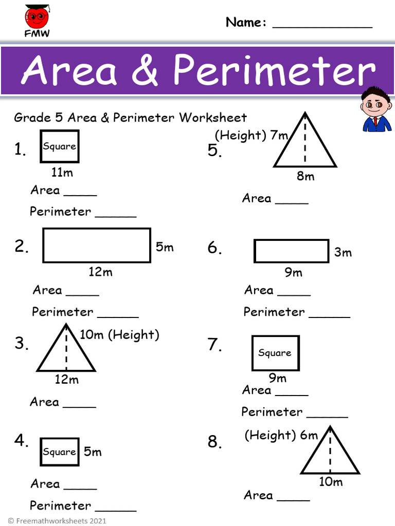 Grade 5 Area & Perimeter Worksheet | PDF