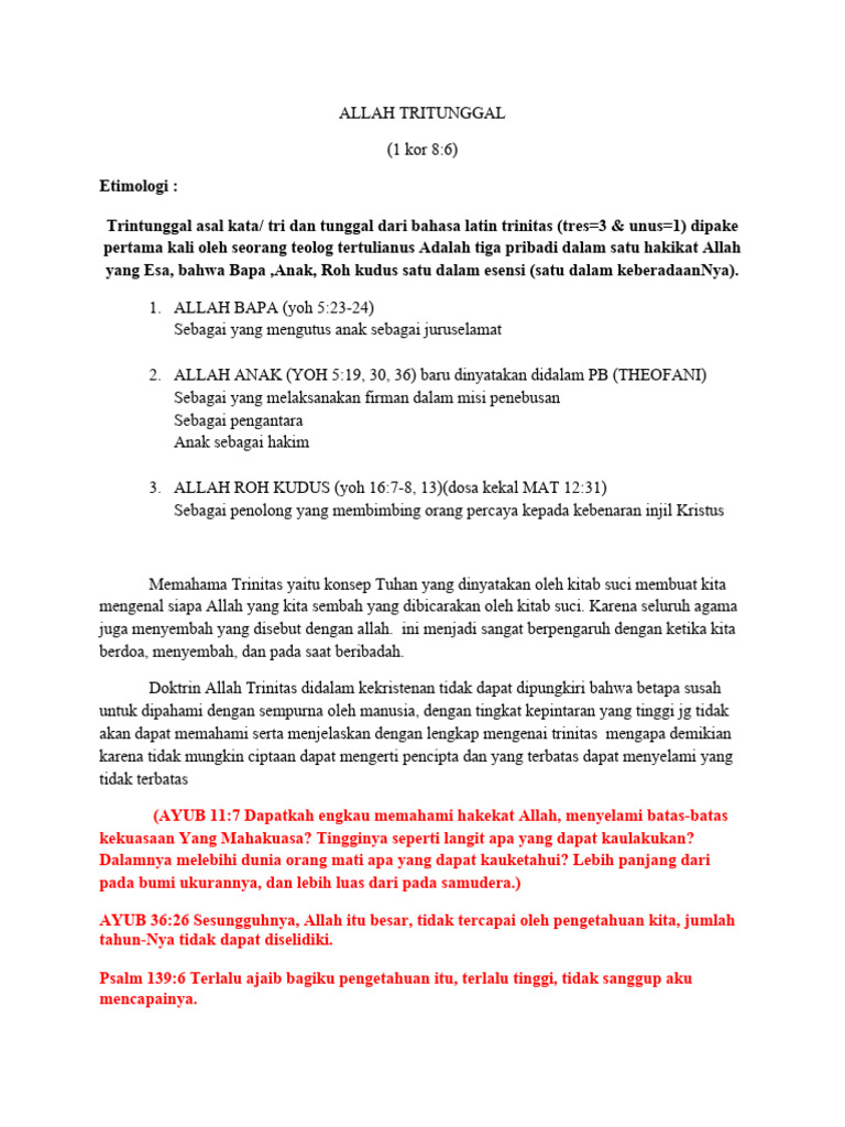 Allah Trinitas | PDF