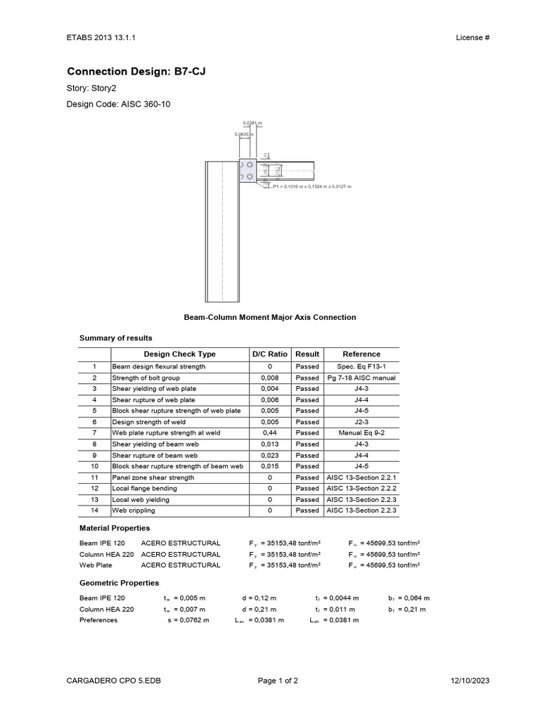 Union Viga Columna Cargadero Cpo 5 | PDF | Beam (Structure) | Bending