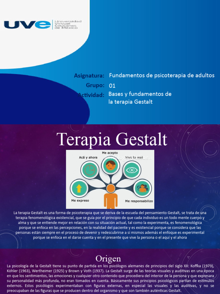 Bases y fundamentos de la terapia Gestalt | PDF | Terapia Gestalt | Sicología
