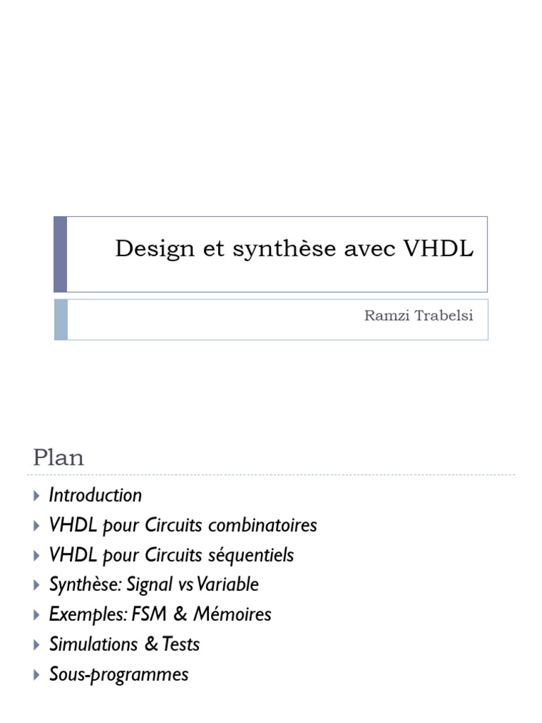 Chapitre N°3 Du Cours FPGA-VHDL | PDF Chapitre N°3 Du Cours FPGA-VHDL | PDF