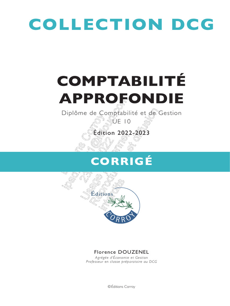 Compta Appro Corrigé Pdf