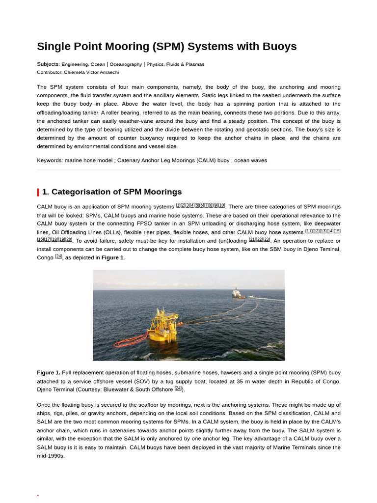 Single Point Mooring SPM Systems With Buoys 2 | PDF | Computers