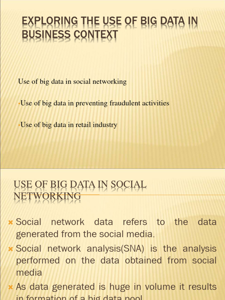 Exploring the Use of Big Data in Business | PDF