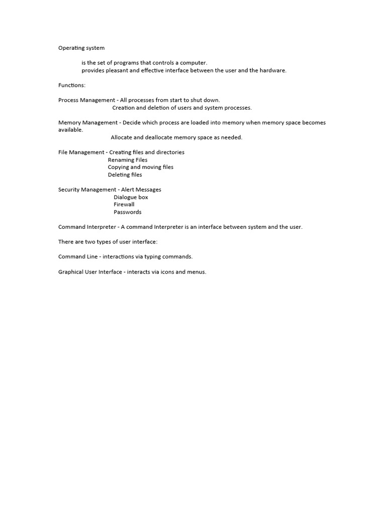 Overview of Operating System Functions | PDF | Computers