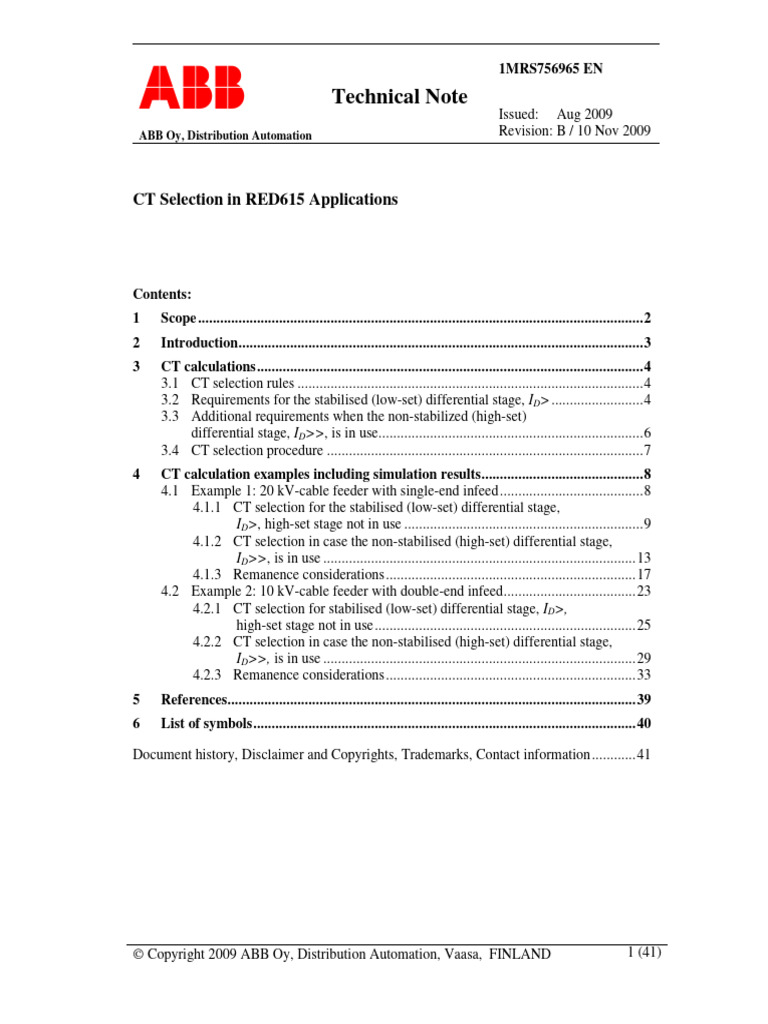 RED615 CTselection 756965 ENb | Download Free PDF | Electronics ...