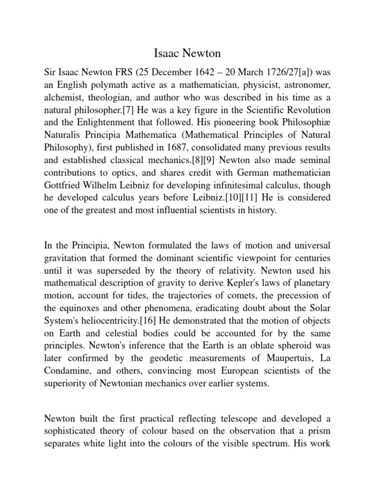 Isaac Newton | PDF
