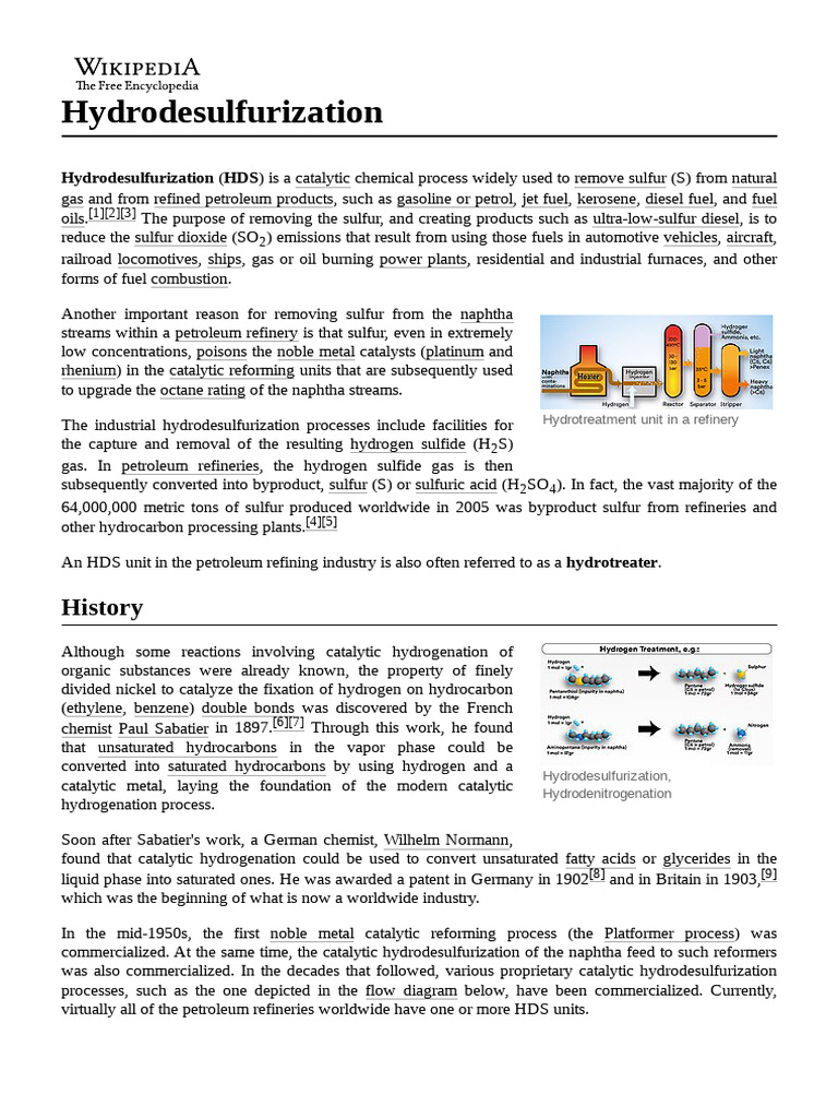Hydrodesulfurization | PDF