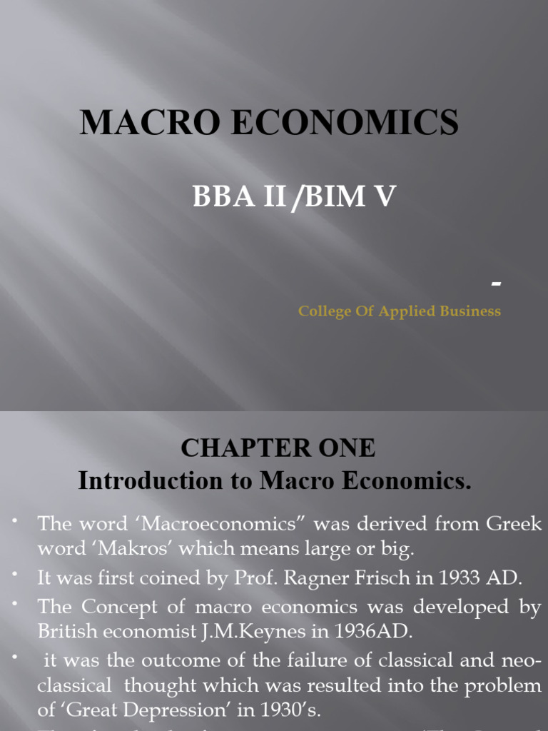 Macro CH 1 Introduction | PDF | Macroeconomics | Economics