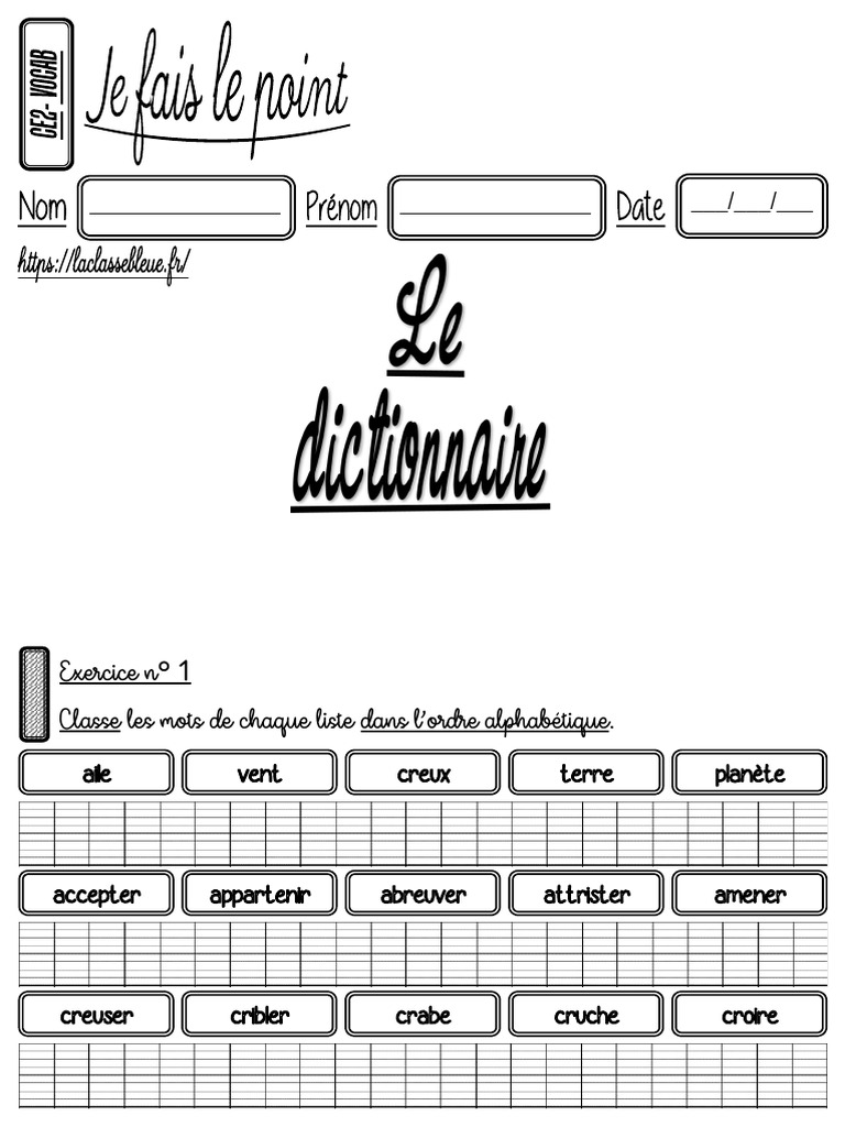 Le Dictionnaire CE2 | PDF
