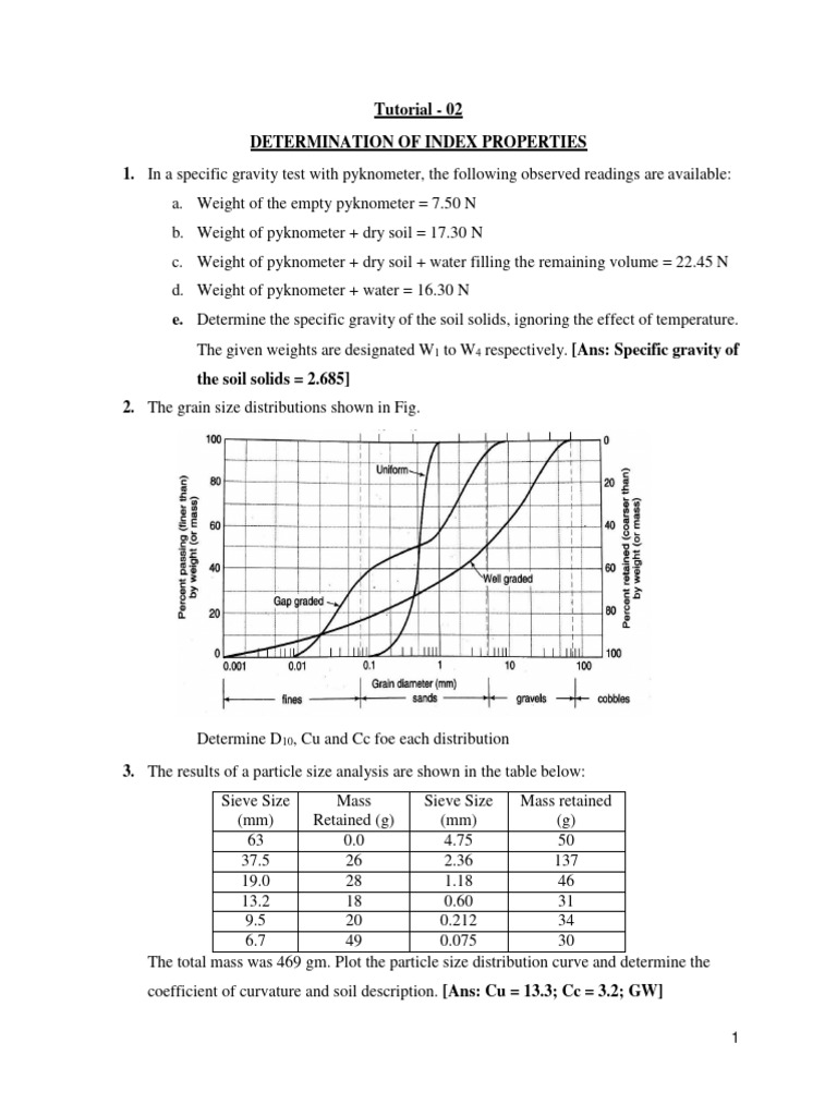 Tutorial-02 | PDF | Density | Soil