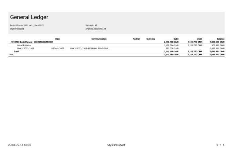 General Ledger | PDF | Finance & Money Management