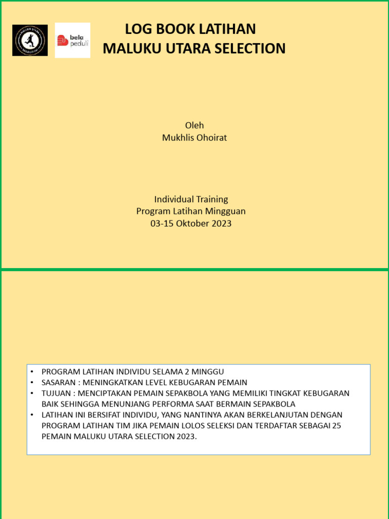 Individual Training Malut Selection | PDF