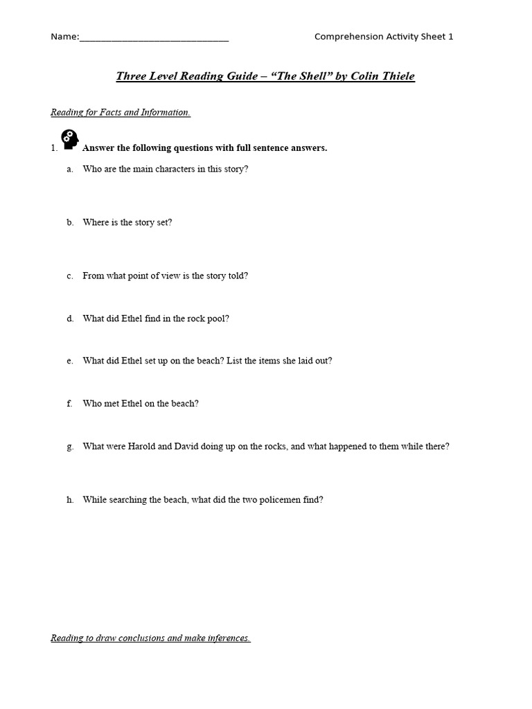 Three Level Guide: "The Shell" Analysis | PDF