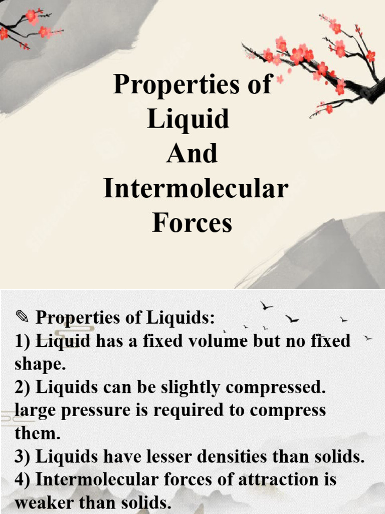 Properties of Liquid and Intermolecular Forces | PDF | Career & Growth ...