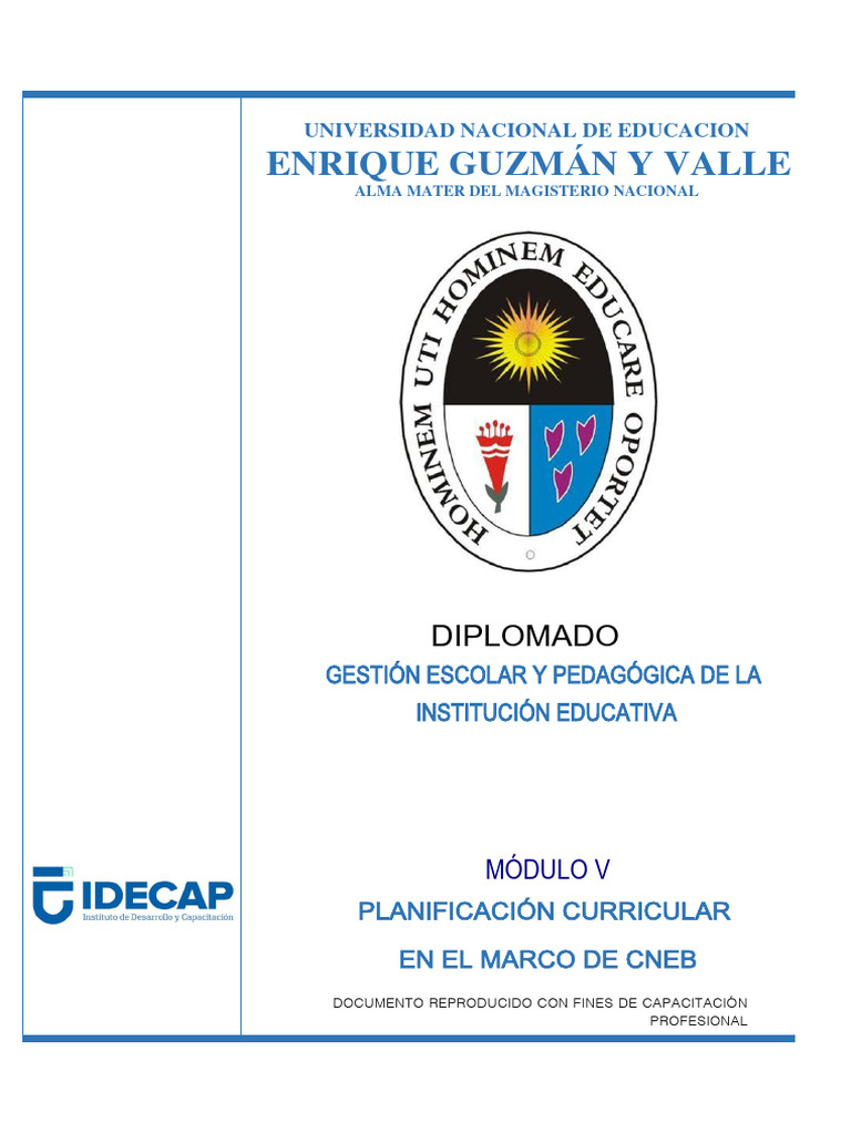 Modulo 05 - Planificacion Curriuclar en El Marco Del Cneb | PDF