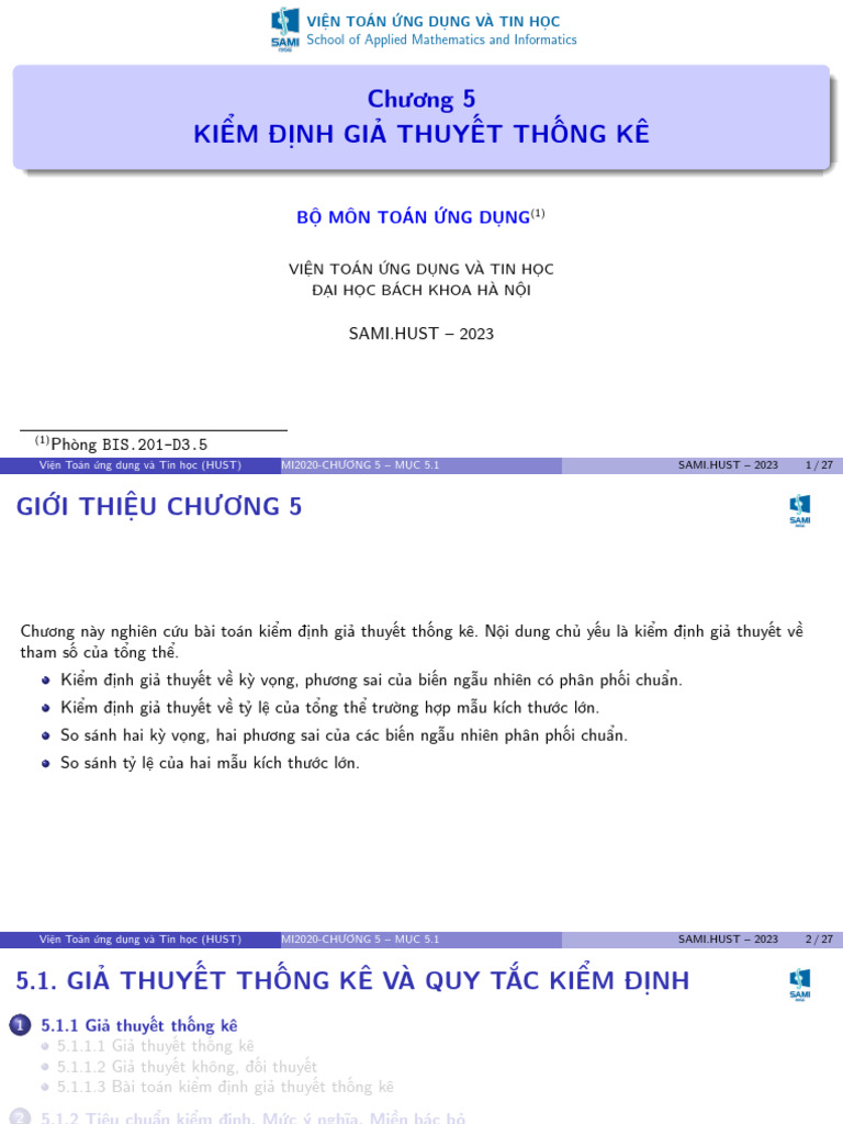 2023 MI2020 Chap5 5.1 SAMI | PDF