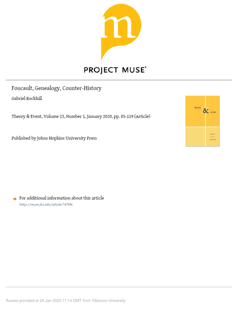Rockhill - Foucault Genealogy Counter History - Printed | PDF ...