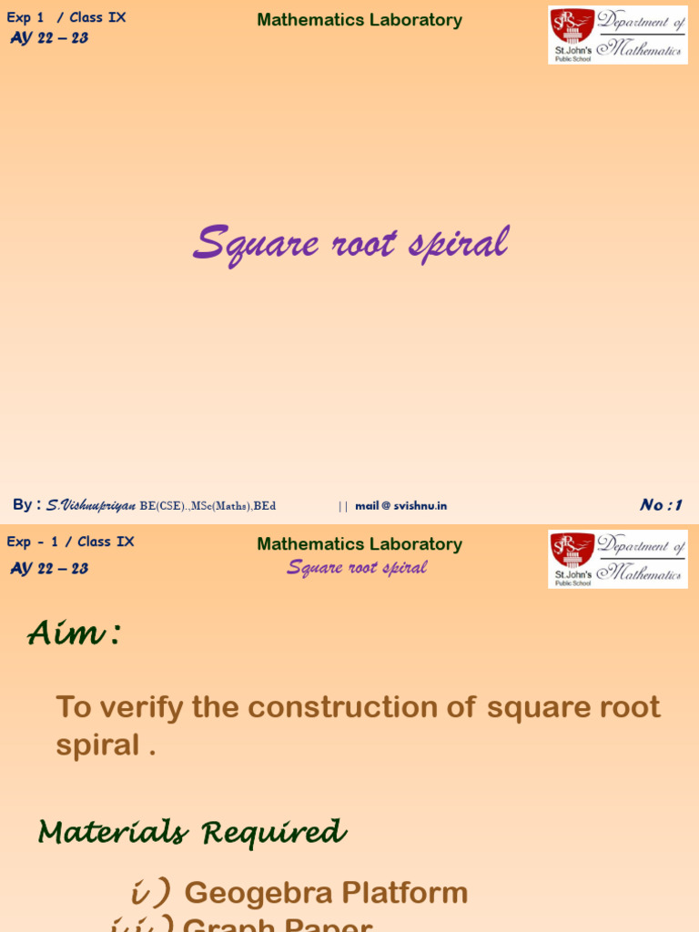 AY22 Class 9 Exp 1 | PDF | Square Root | Exponential Function