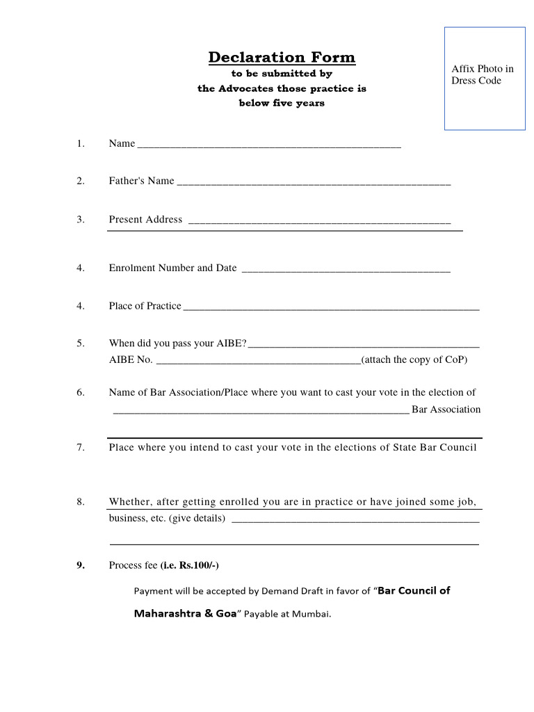 Advocate Declaration Form Submission | PDF