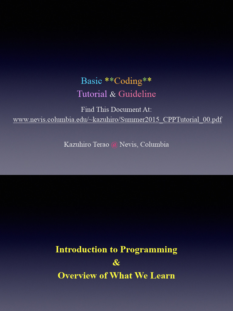 Summer2015 CPPTutorial 00 | PDF