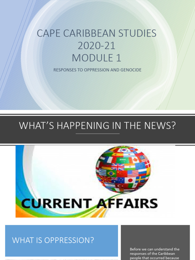 Responses To Oppression and Genocide | PDF | Slavery | Caribbean