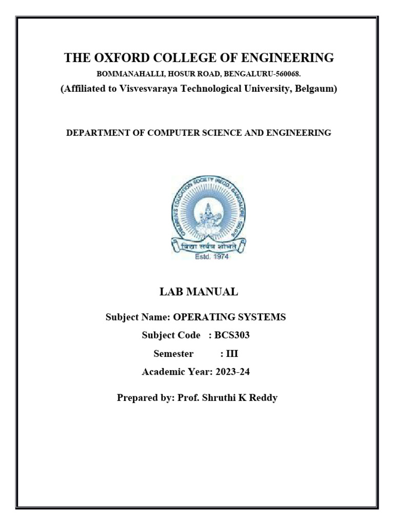 OPERATING SYSYTEM LAB Manual | PDF | Process (Computing) | Scheduling (Computing)