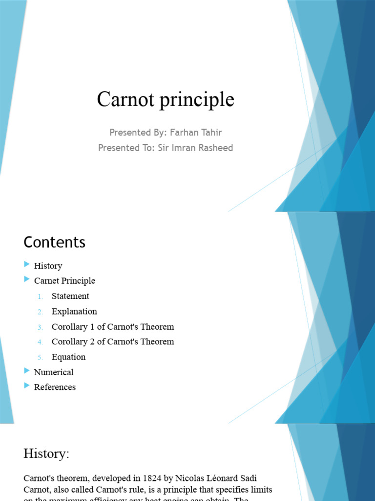 Carnot Principle | PDF | Heat | Heat Transfer