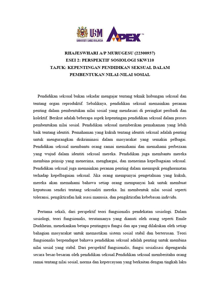 Sosiologi Esei | PDF