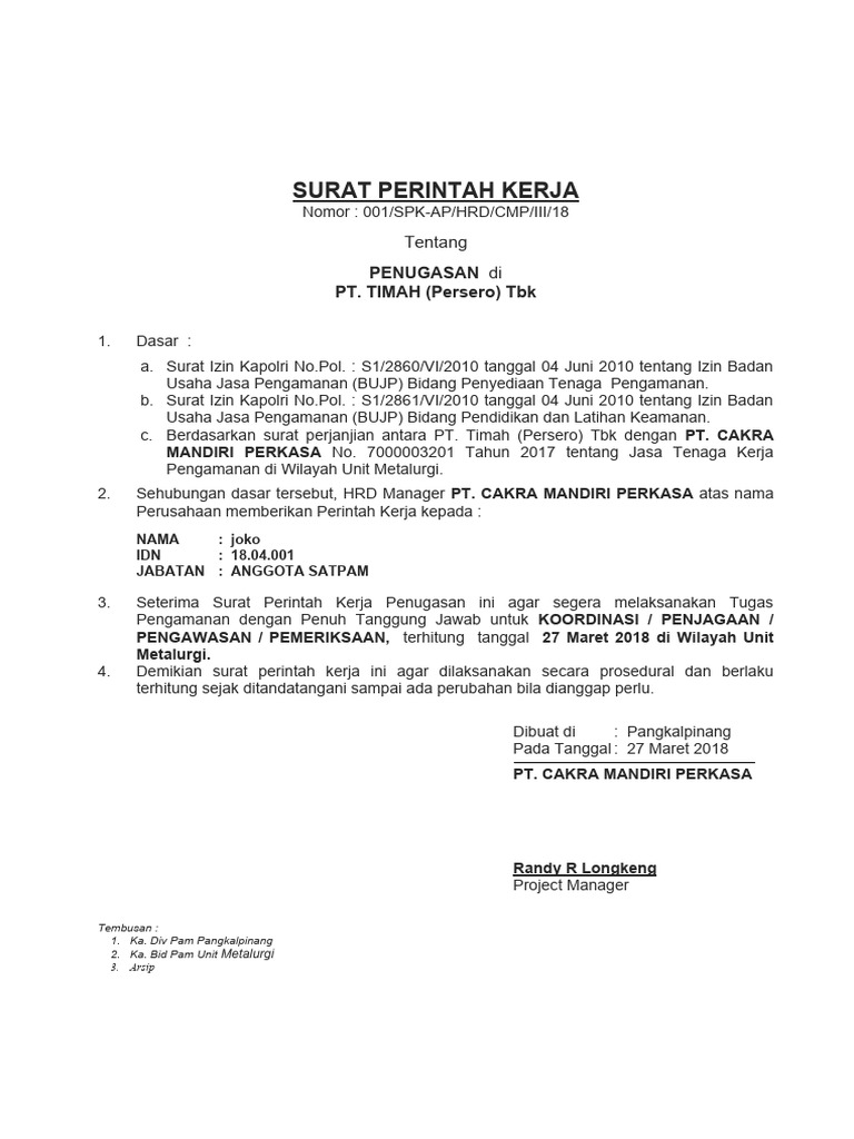 SPK Contoh | PDF