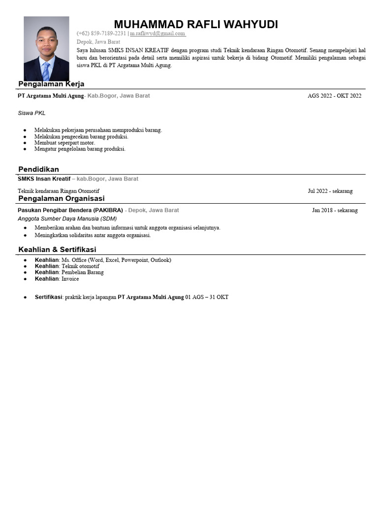 Muhammad Rafli Wahyudi-CV | PDF