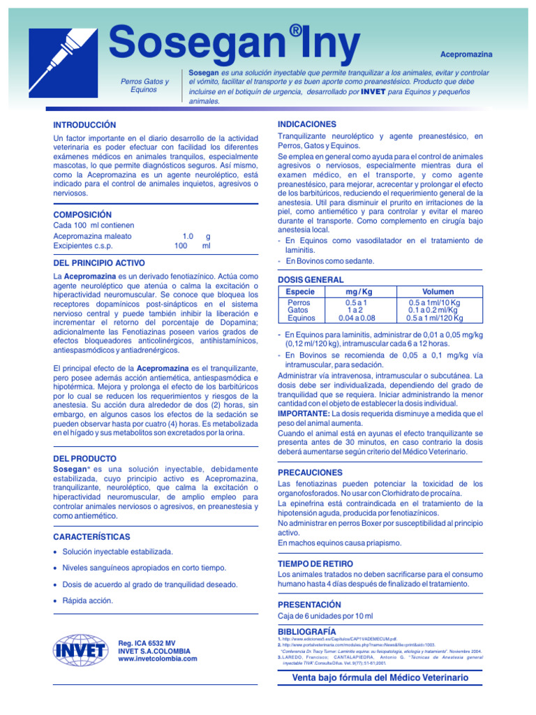 Sosegan Inyectable | PDF | Antipsicótico | Drogas que actúan sobre el sistema nervioso