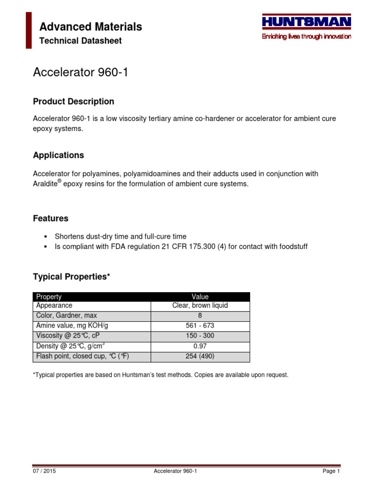 Accelerator 960-1 052018 | PDF | Epoxy