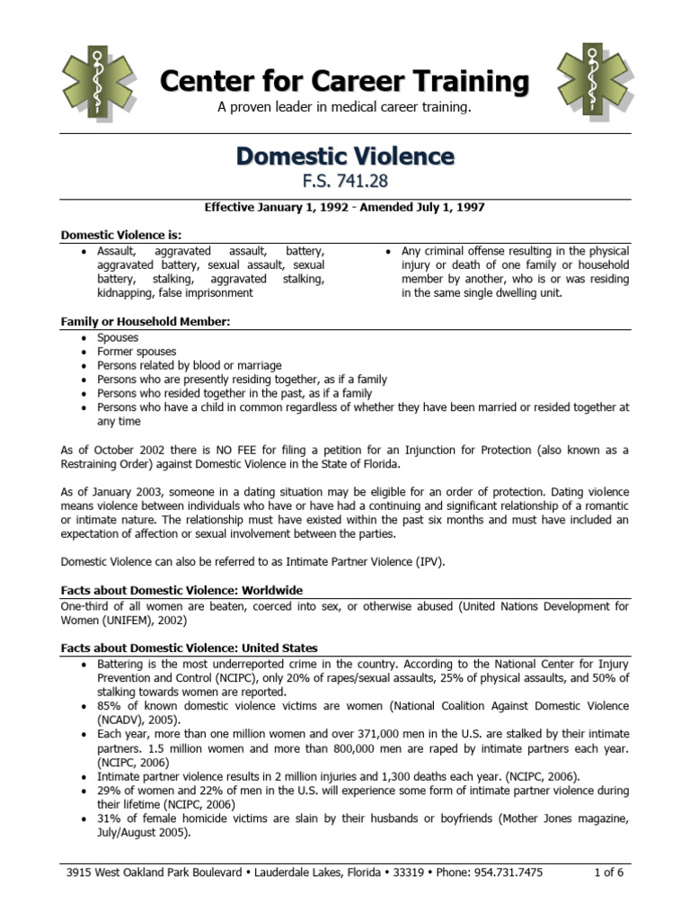 01 - BGMG CCT Education - Handout - Domestic Violence - 2021-06 | PDF ...