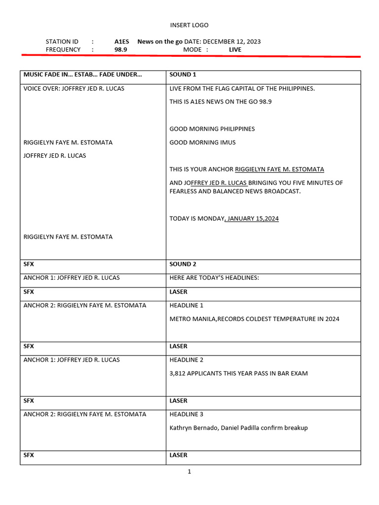 Script-English - RB | PDF | Philippines