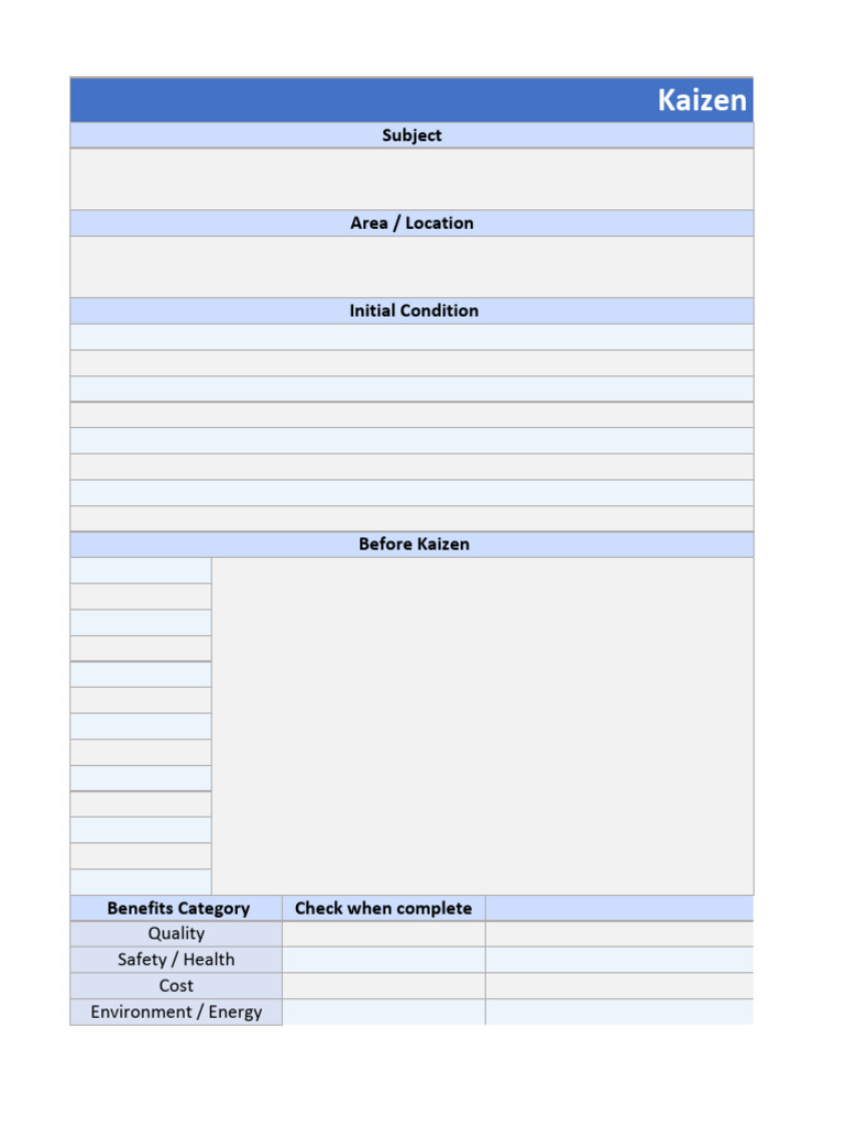Kaizen Process Improvement Template | PDF